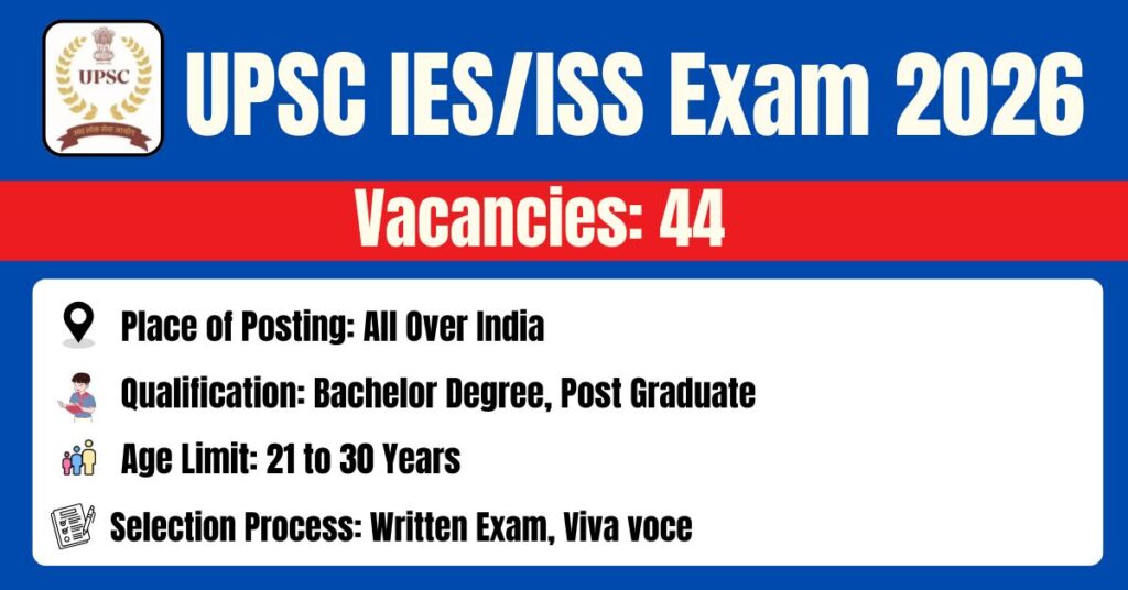 UPSC IES/ISS Recruitment 2026 - 44 Vacancies; Apply Now! - Tamilan guide