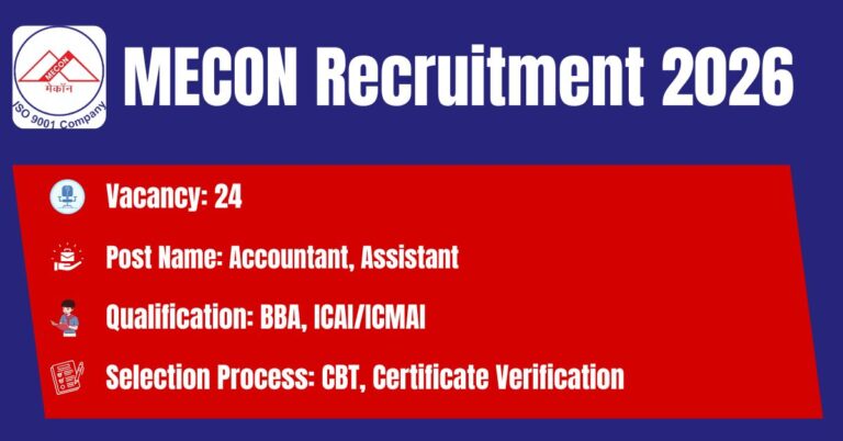 MECON Recruitment 2026 24 Accountant Posts; Apply Now! - Tamilan guide