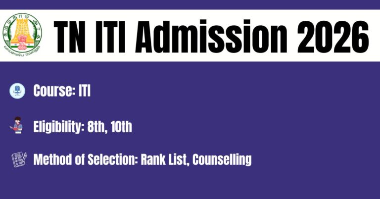 TN ITI Admission 2026: Online Application for Government & Private ...